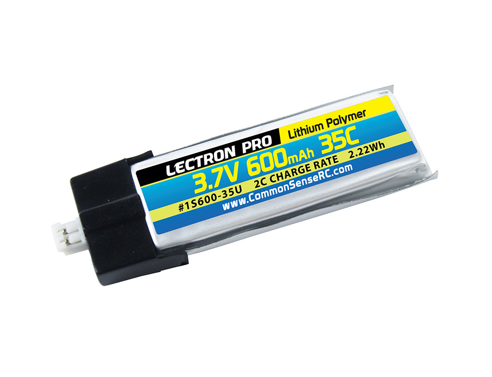 Lectron Pro 3.7V 600mAh 35C Lipo Battery with UMX Connector for the Bl ...